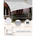 Ash Gray Umbellifer Sun Shade Sail 6.5' x 10', Retro Rustic Flora Stems ...