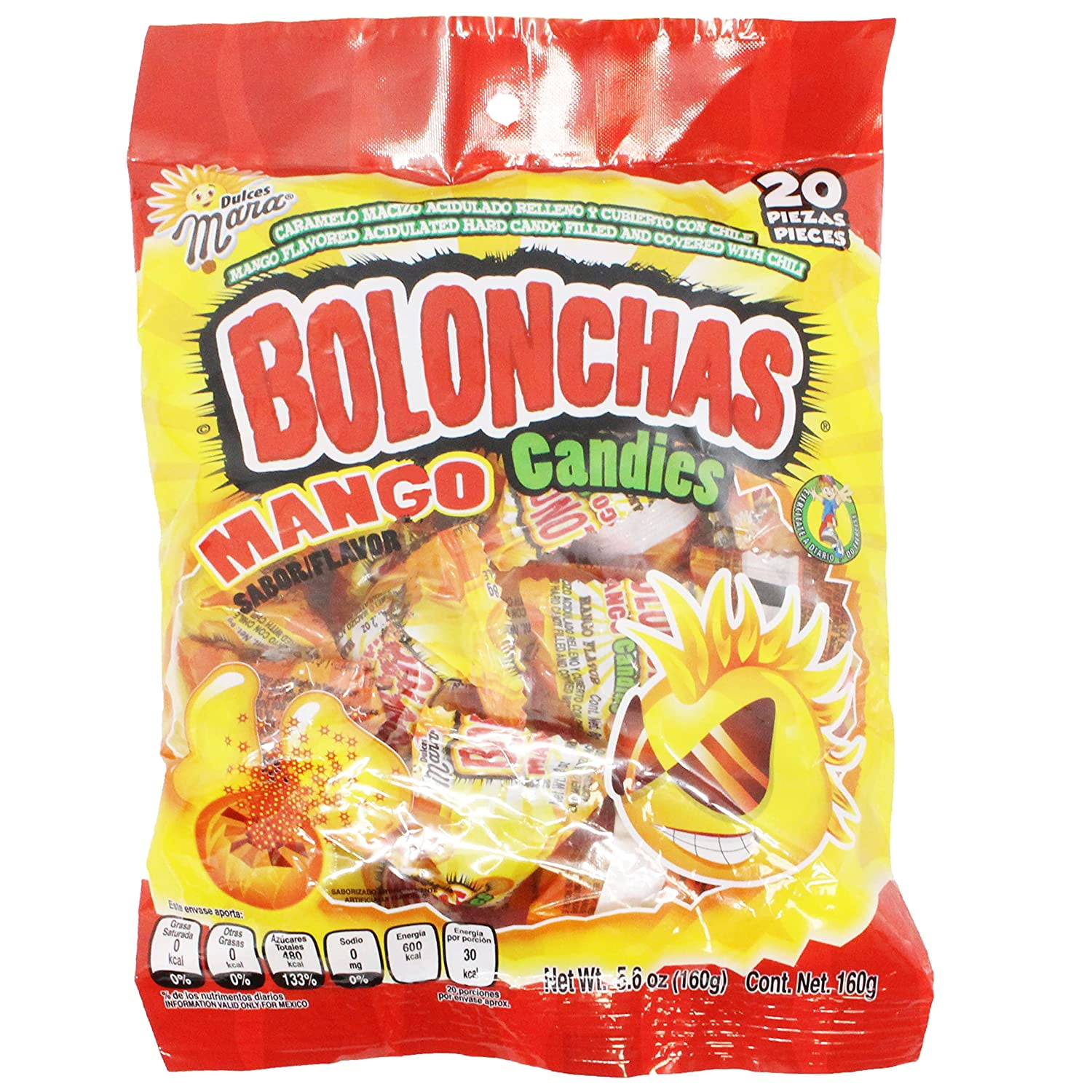 Dulces Mara Bolonchas Mango Flavor Mexican Candy (2 x 5.6 oz. Bag ...
