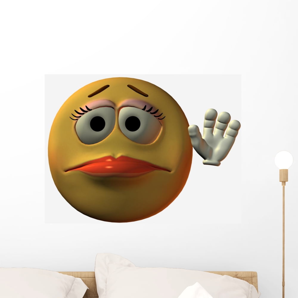 Smiley Good Bye Wall Mural Decal by Wallmonkeys Vinyl Peel and Stick ...