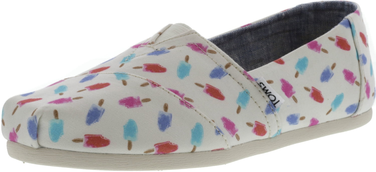Toms Women's Classic Canvas White Popsicles Ankle-High Slip-On Shoes ...
