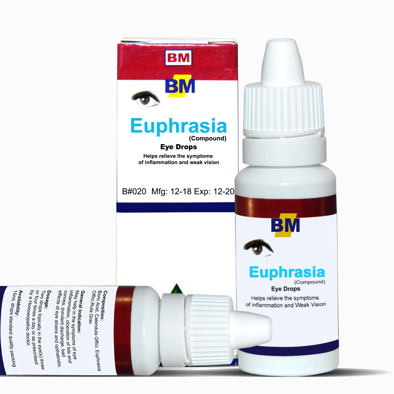 Euphrasica Eye Drops 15mL, All Natural Drops for Sensitive Eyes, Ideal ...
