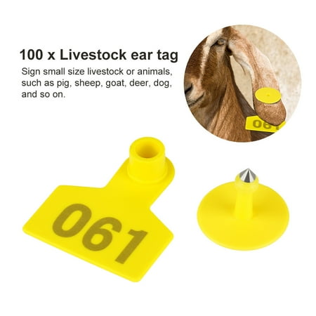 Livestock Ear Tag Ear Tag For Pig 1-100 Number Plastic Livestock Ear ...