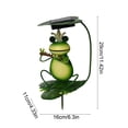 Exquisite Wrought Iron Frog Shaped Solar Ground Stake Lights, with ...