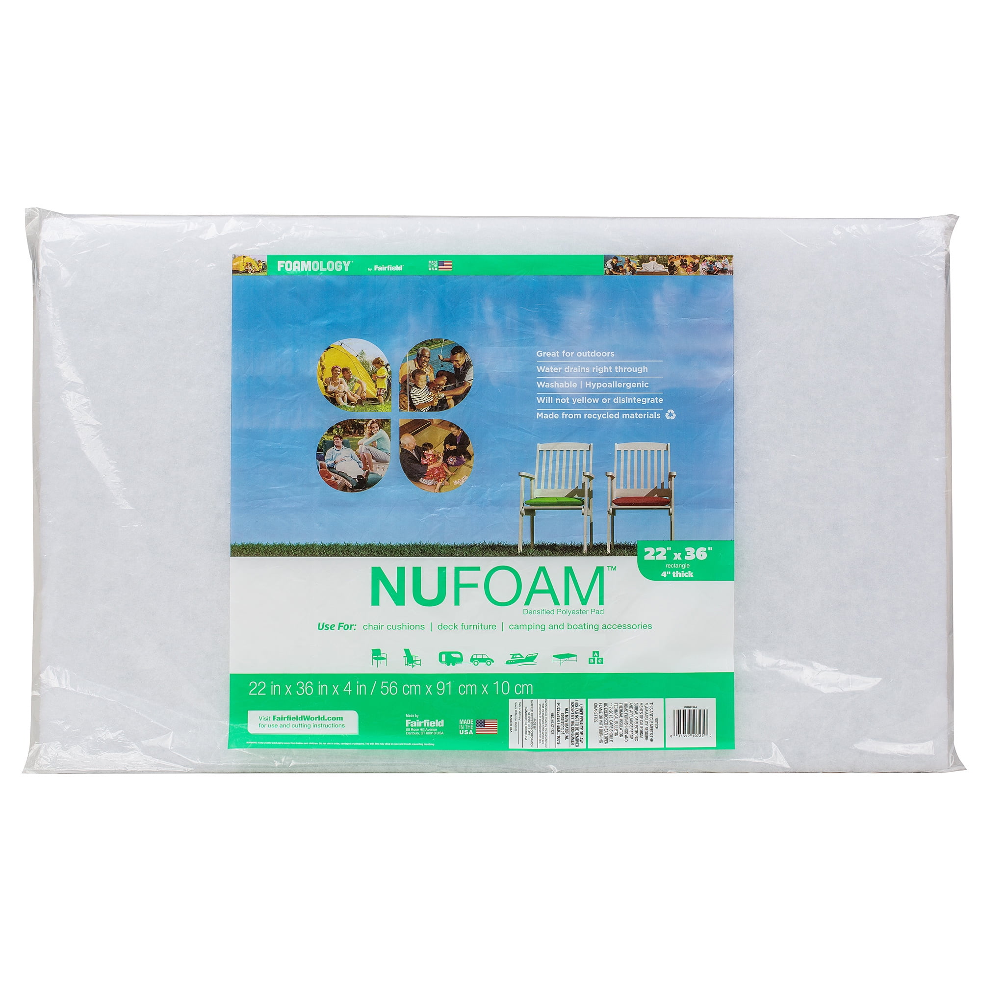 Poly-Fil NuFoam™ Densified Polyester Padding by Fairfield™, 22" x 36" x ...