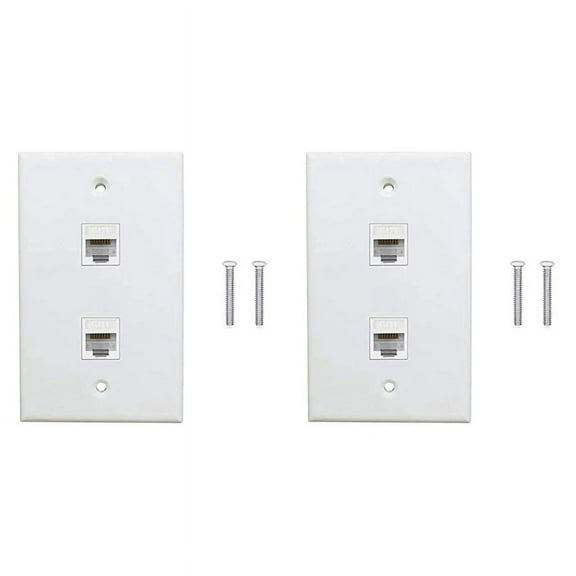 Bates- 1 Port Ethernet Wall Plate, 2 Pack, RJ45 Wall Jack, Cable ...