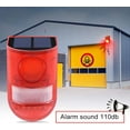 Solar Sound & Light Alarm Motion Sensor 110 Decibels Siren Sound Alert ...