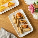 XINLTC 10 Inch Ceramic Rectangle Serving Platters Set of 4, White ...