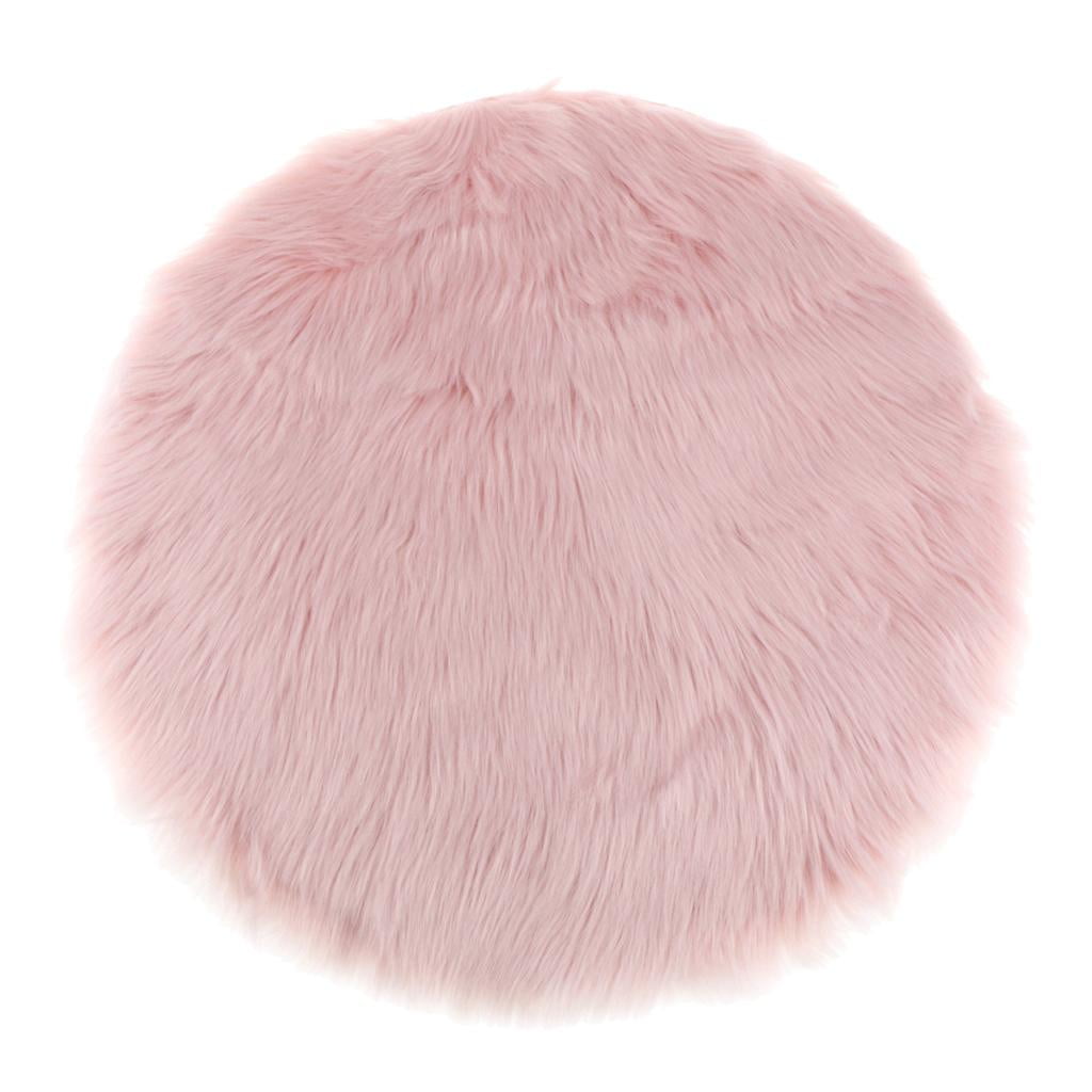 Seat Cushion Artificial Pad Shaggy Sofa Cushion Sofa Chair Stool Pink ...