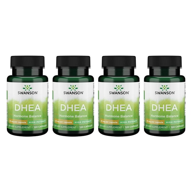 Swanson Dhea - High Potency 25 mg 120 Caps 4 Pack - Walmart.com