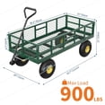 Senfot Green Body Black Handle Yellow Spoke Wheel All Steel Mesh Garden ...