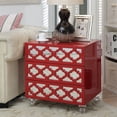 Furniture of America Polly End Table with 3 Drawers, Red - Walmart.com