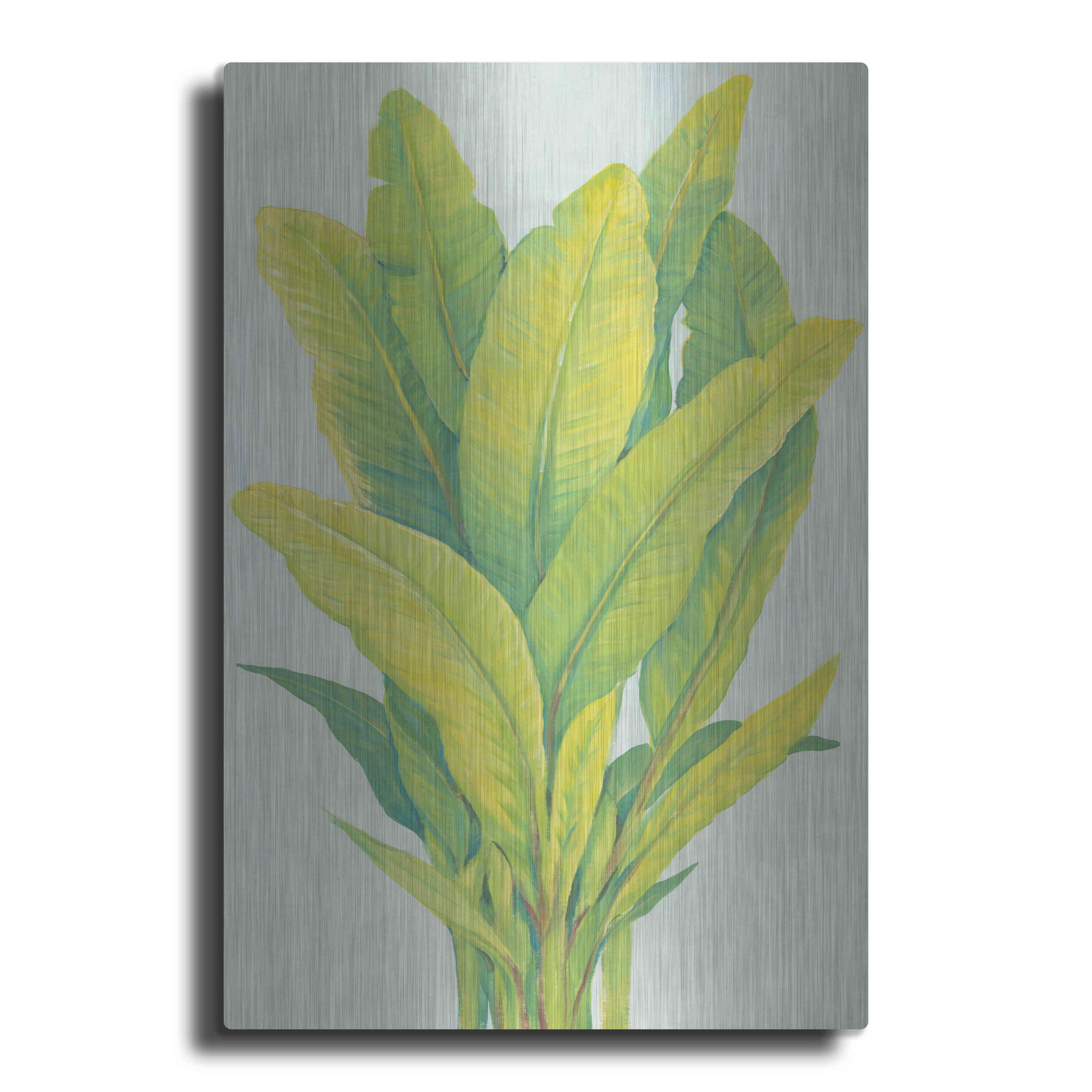 Luxe Metal Art 'Chartreuse Tropical Foliage I' by Tim O'Toole, Metal ...
