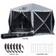 Mcombo 6-Sided Gazebo Portable Pop up Tent Canopy (6-8 Persons), Gray ...
