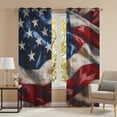 American Flag Sheer Curtains 84 Inch Long 2 Panels, Independence Day ...