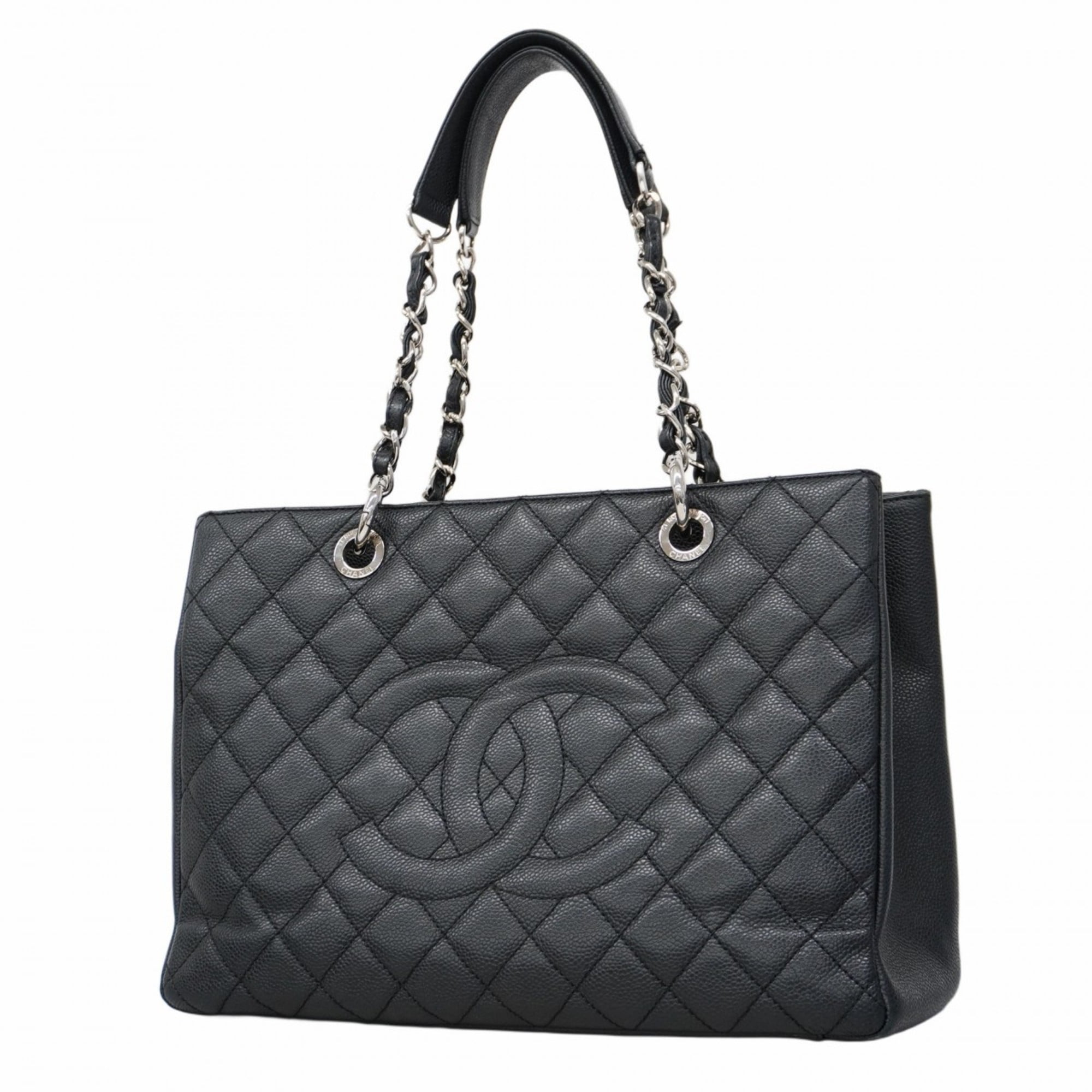 Pre-Owned Chanel Matelasse Tote Bag with Chain Shoulder Bag, Caviar ...