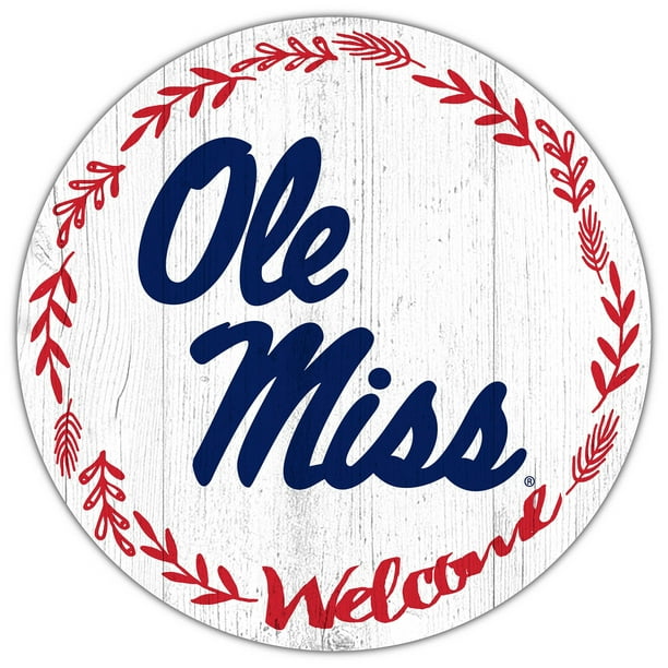 Ole Miss Rebels 12" Welcome Circle Sign - Walmart.com - Walmart.com