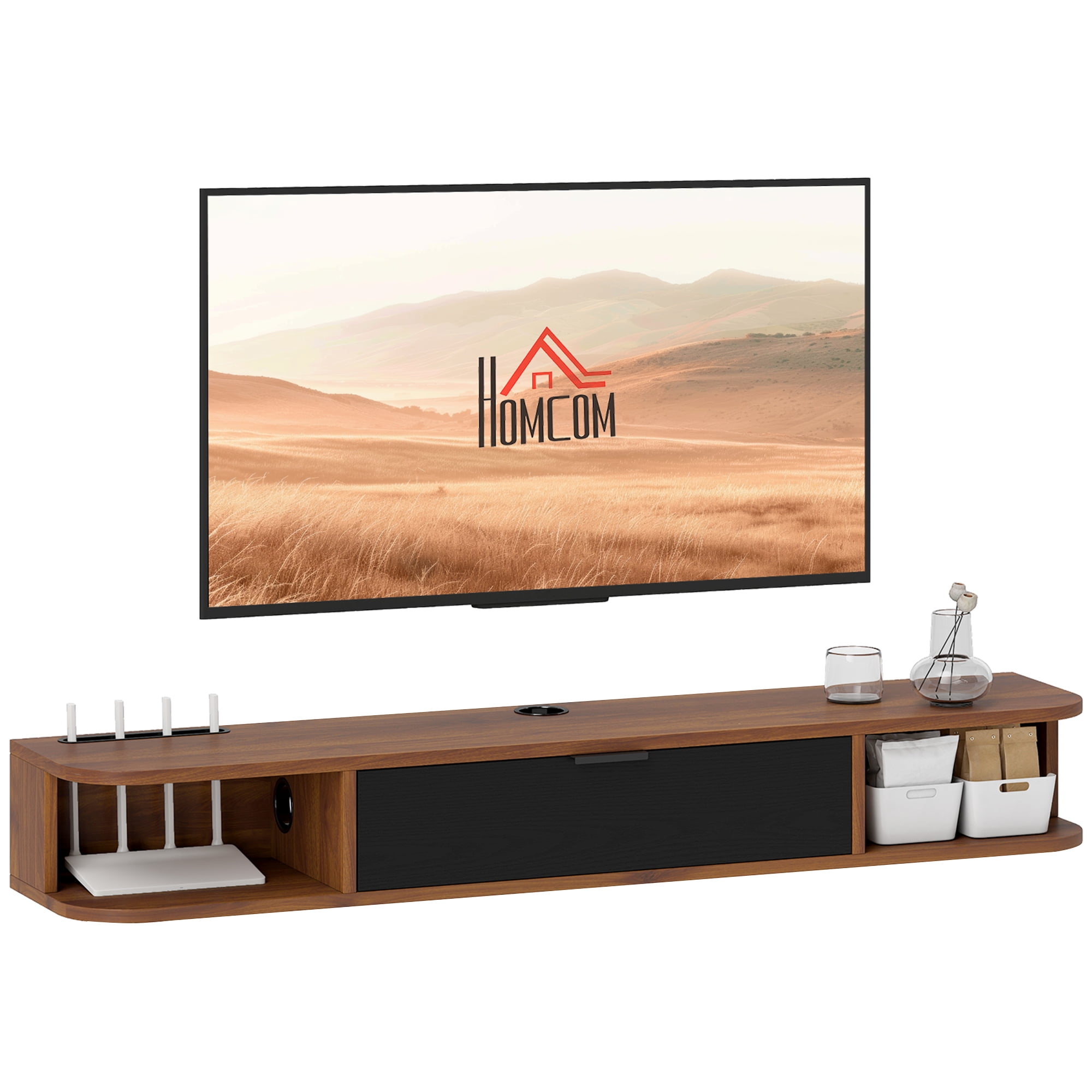 Click here for Homcom 47 Floating Tv Stand  Wall Mounted Media Co... prices