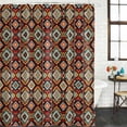 72x78 Inch Shower Curtain Orange Green Geometric Bathroom Decor ...