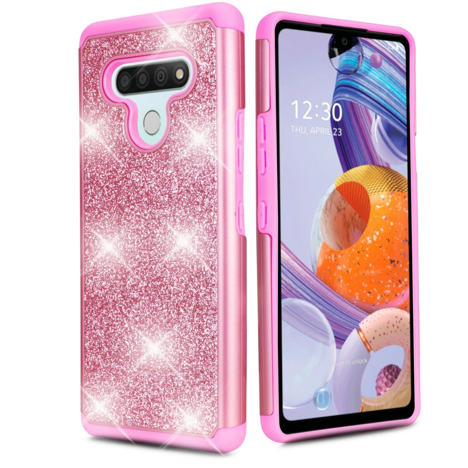 for LG Stylo 6 Phone Case Hard TPU Bumper Bling Glitter Shock proof ...