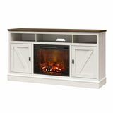 Ameriwood Home Ashton Lane Electric Fireplace TV Stand for TVs up to 65", Magnolia Oak/Columbia ...