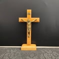 Wood Catholic Jesus Cross with Stand Table Cross Religious Christian ...