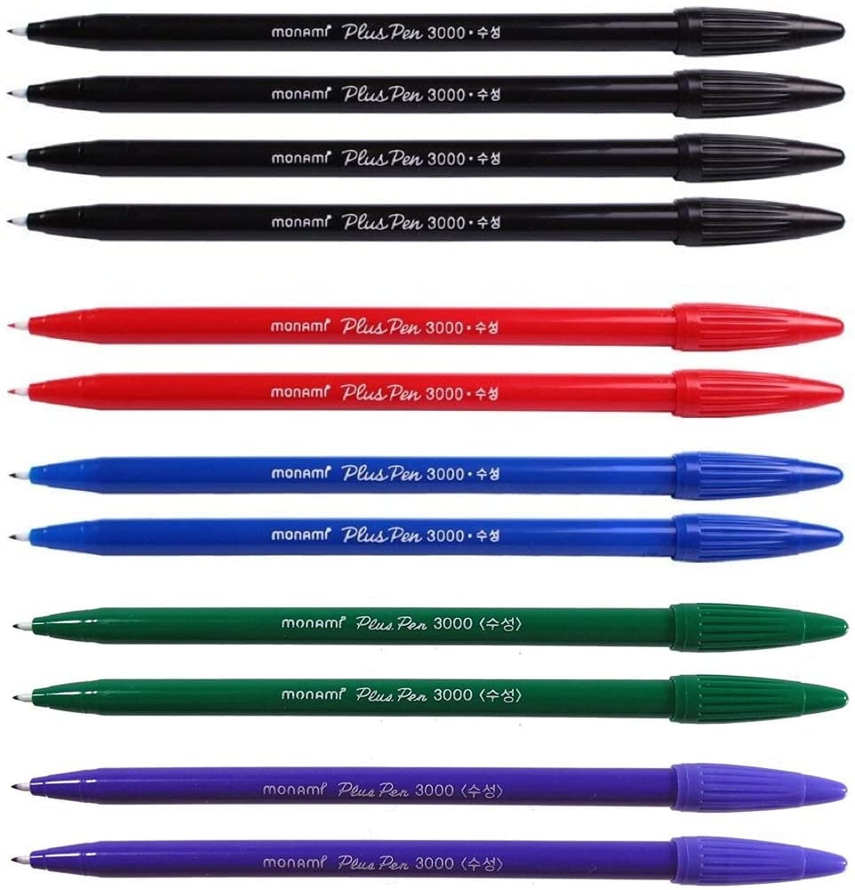 Monami Plus 3000 Office Sign Pen Felt Tip Water Based Ink Color Pen ...