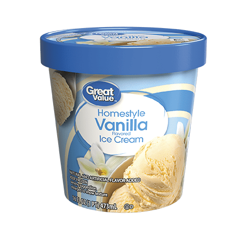 Great Value Homestyle Vanilla Flavored Ice Cream, 16 fl oz - Walmart.com