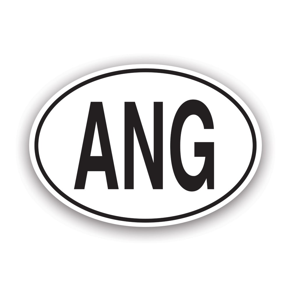 ANG Angola Country Code Oval Sticker Decal - Self Adhesive Vinyl ...