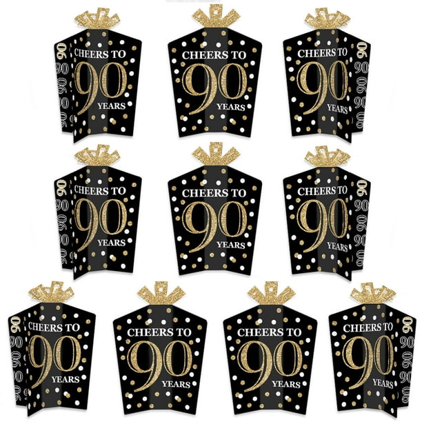 Adult 90th Birthday Gold Table Decorations Birthday Party Fold