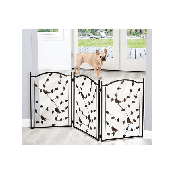 Freestanding Metal Folding Pet Gate | Large Portable Panels for Dog ...