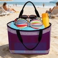 Dark Purple Greek Key Beach Bag for Women, Large Breathable Mesh Beach ...