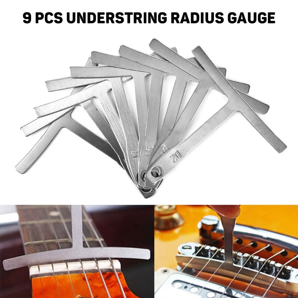 9Pcs/Set Bass Guitar Metal Understring Radius Gauge String Gauges ...