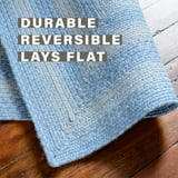 Homespice Sky Blue Braided Area Rug 6x9' Large Braided Area Rugs for a ...