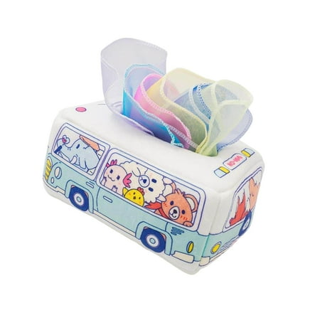Baby Tissue Box with 10 Baby Tissue Hand Towel Bus Drawer for Preschool ...