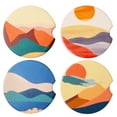 Car Coasters 4 Pack, 2.56" Absorbent Ceramic Coasters for Car ...