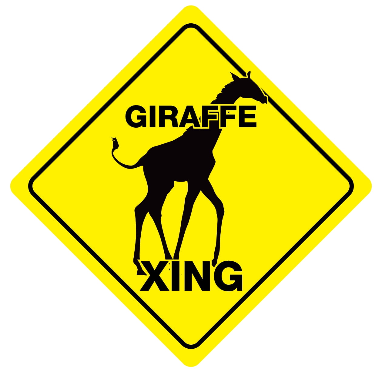 GIRAFFE CROSSING Funny Novelty Crossing Sign - Walmart.com - Walmart.com