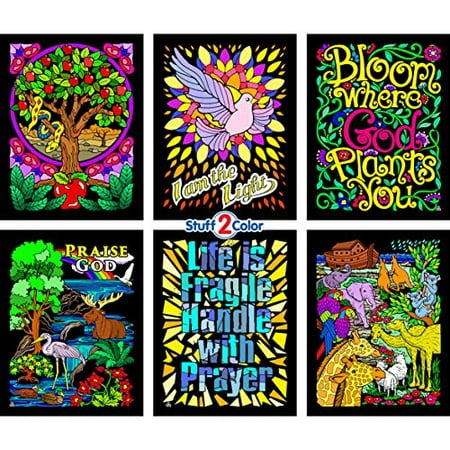 Stuff2Color Christian Coloring 6 Pack of Fuzzy Posters - Prayer Edition ...