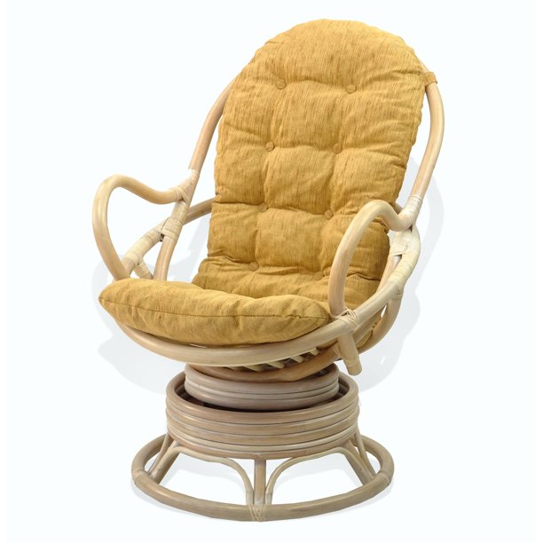 Lounge Swivel Rocking Java Chair Natural Rattan Wicker Handmade with ...