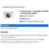 Air Flap Actuator - Compatible with 2004 - 2013 Chevy Impala 2005 2006 ...
