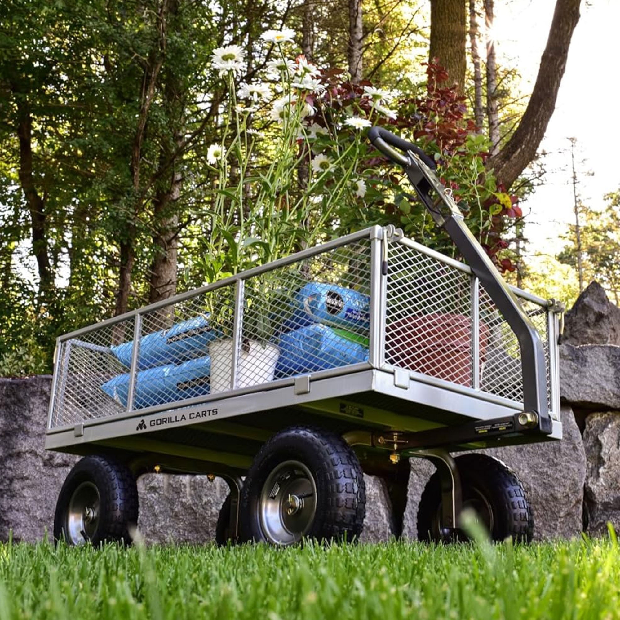 Gorilla Carts 1000-lb. Capacity Steel Utility Cart, Model #GOR1001-Com ...