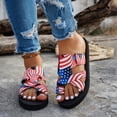 4th of July Slippers for Women Clip Toe Flip Flops Flag Print Slip on ...