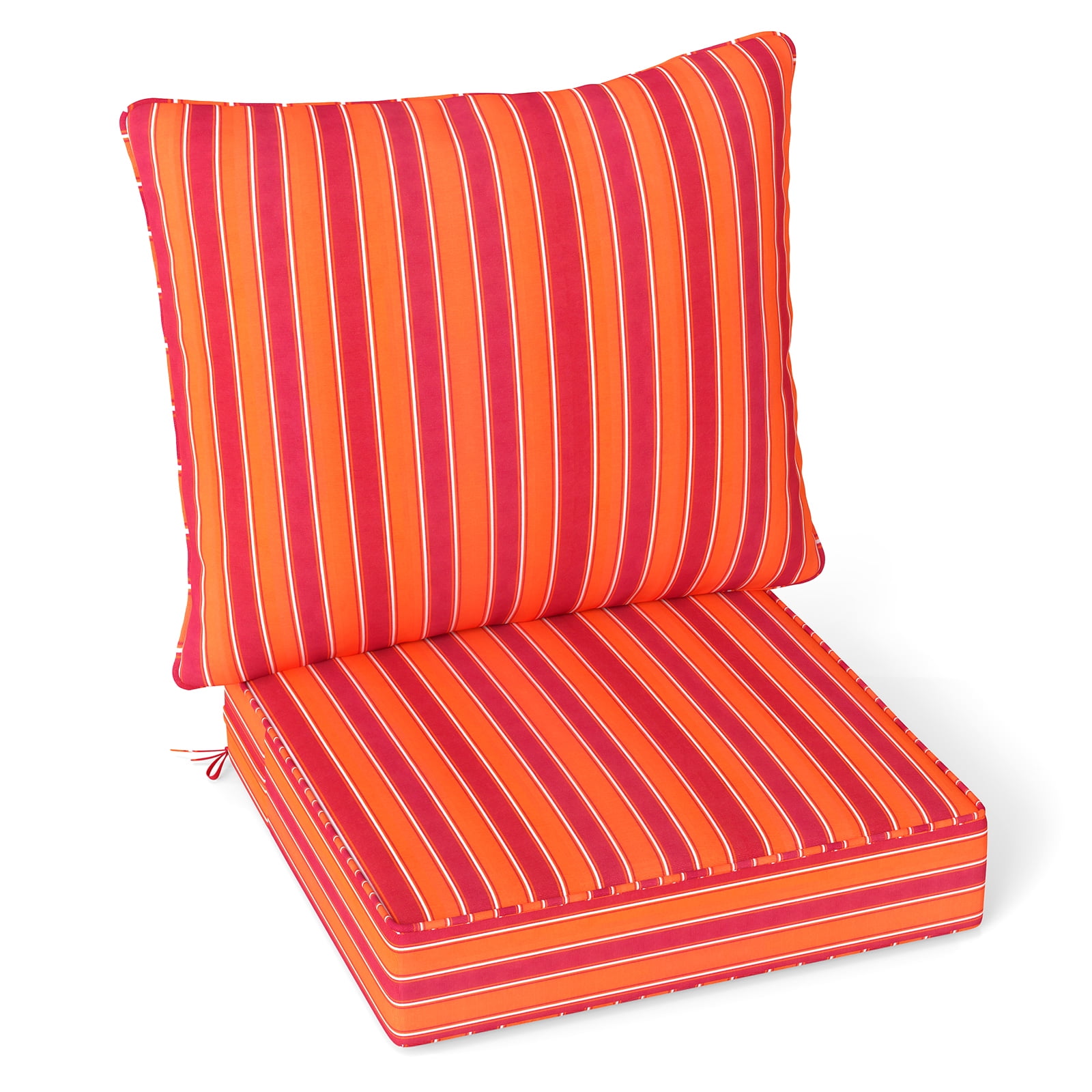 Gymax Deep Seat Chair Cushion Pads Set Indoor/Outdoor w/ Rope Belts ...