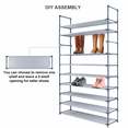 10 Tiers Steel Shoe Rack 50 Pair Stackable Shoe Rack Storage Shelves ...