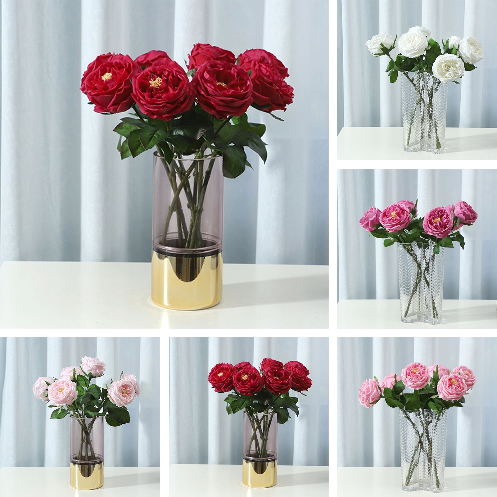 Hesroicy Single Branch Artificial Flower Realistic No Watering Non ...