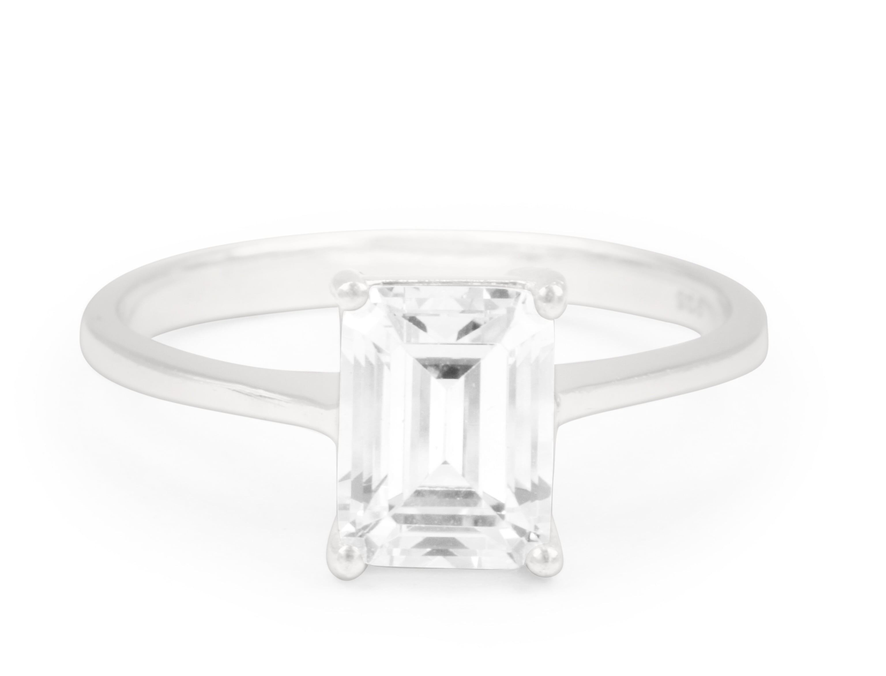 .33 Carat Emerald Cut Real Diamond Solitaire Engagement Ring in 10k ...