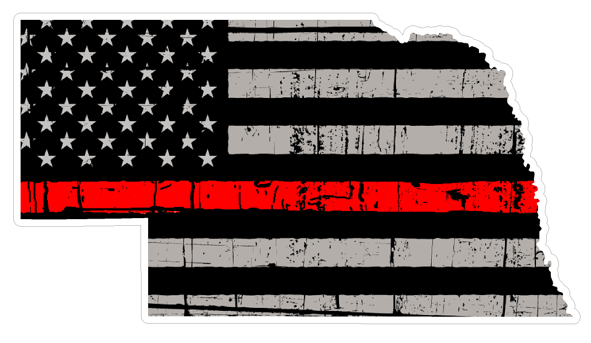 Nebraska State (C28) Thin Red Line Vinyl Decal Sticker Car/Truck Laptop ...