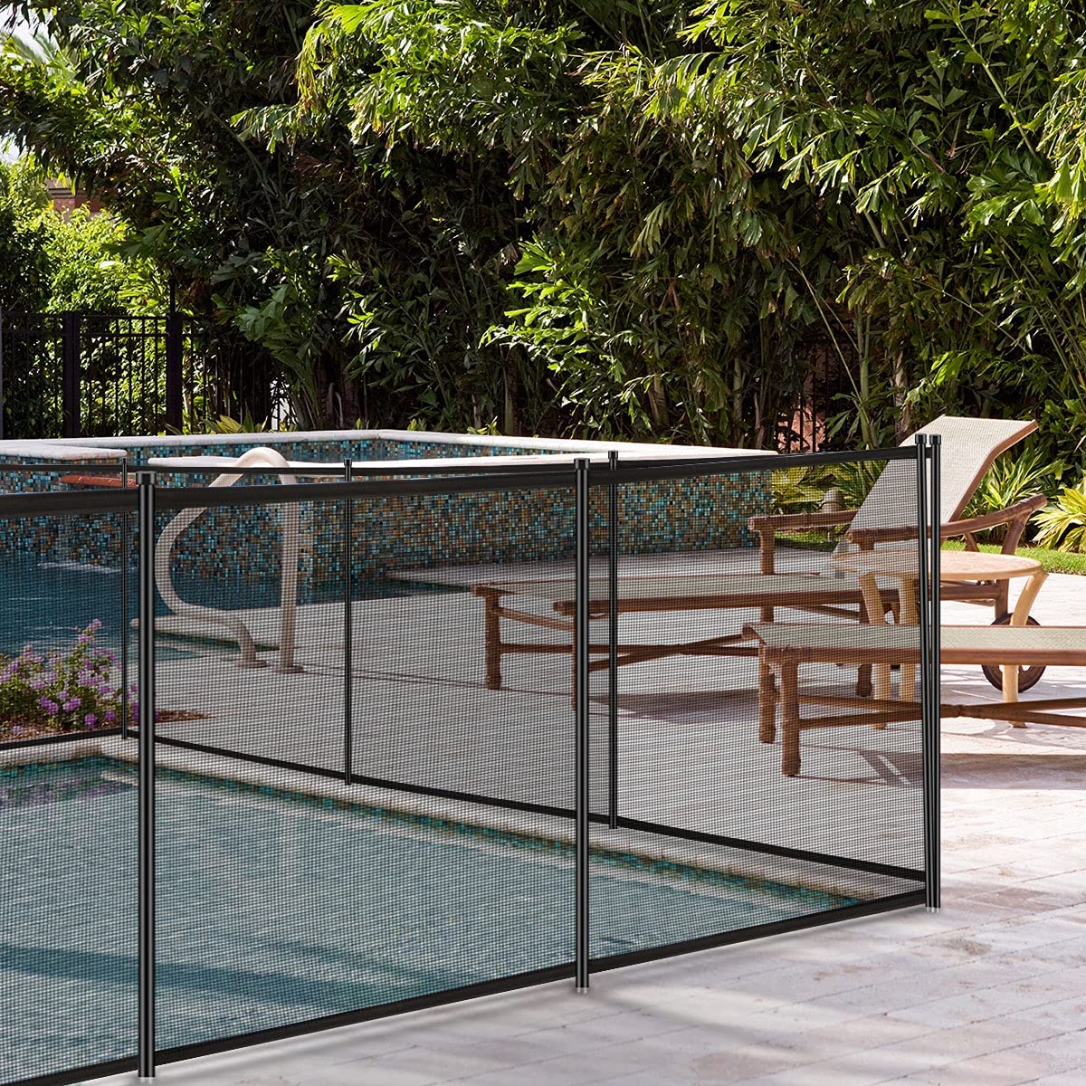 GLI Inground Removable Swimming Pool Safety Fence 5' x 10' Panel ...