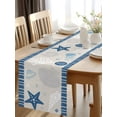 Burlap Table Runner 36 Inches Long, Ocean Starfish Shell Conch Octopus ...