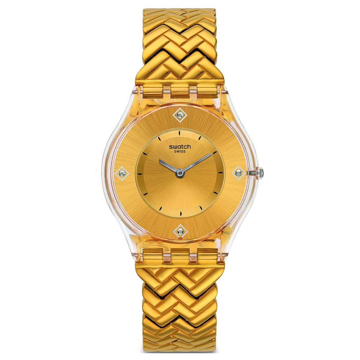 Swatch SFE106G Women's Skin Golden Street Gold Tone Dial Yellow Gold ...