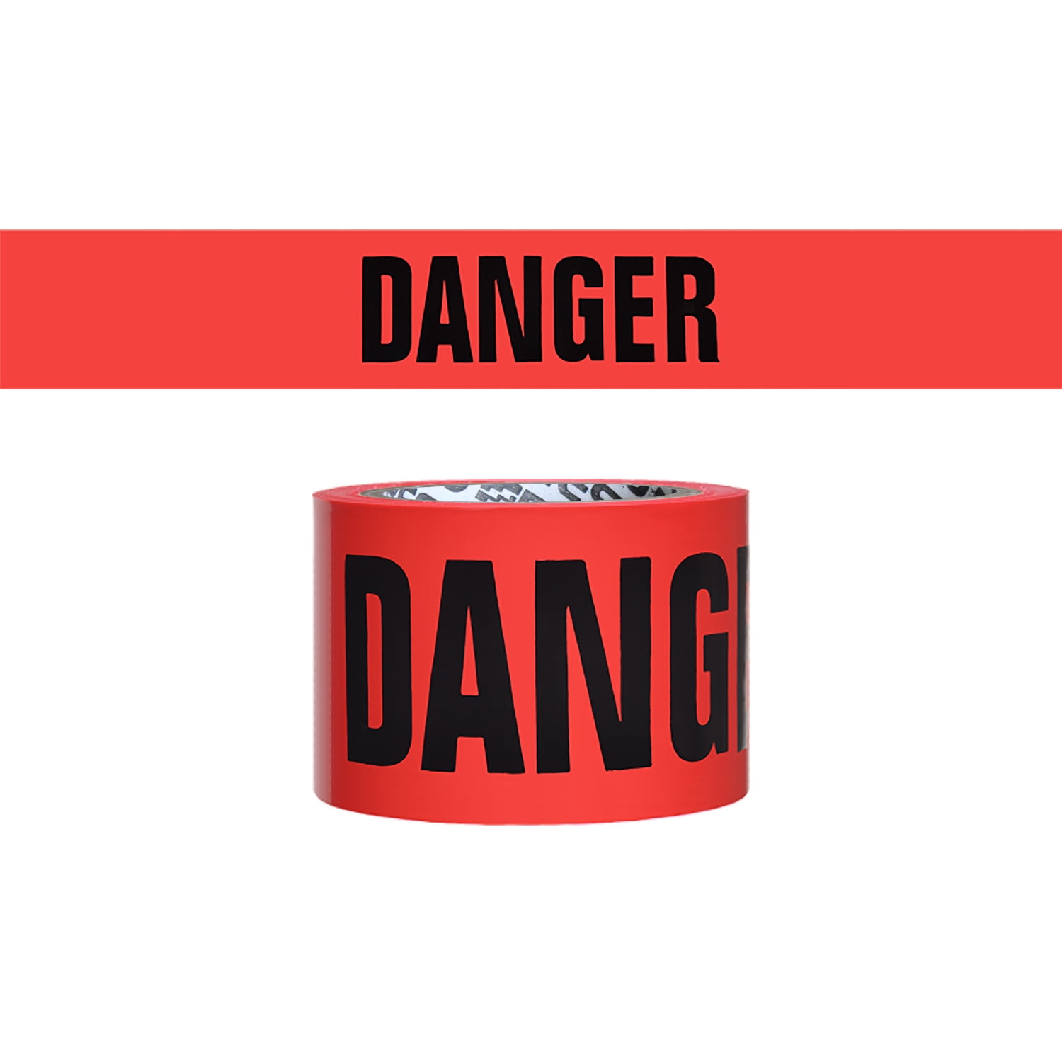 Presco Premium Printed Barricade Tape [3 mil thick]: 3 in. x 300 ft. (Red with Black "DANGER ...